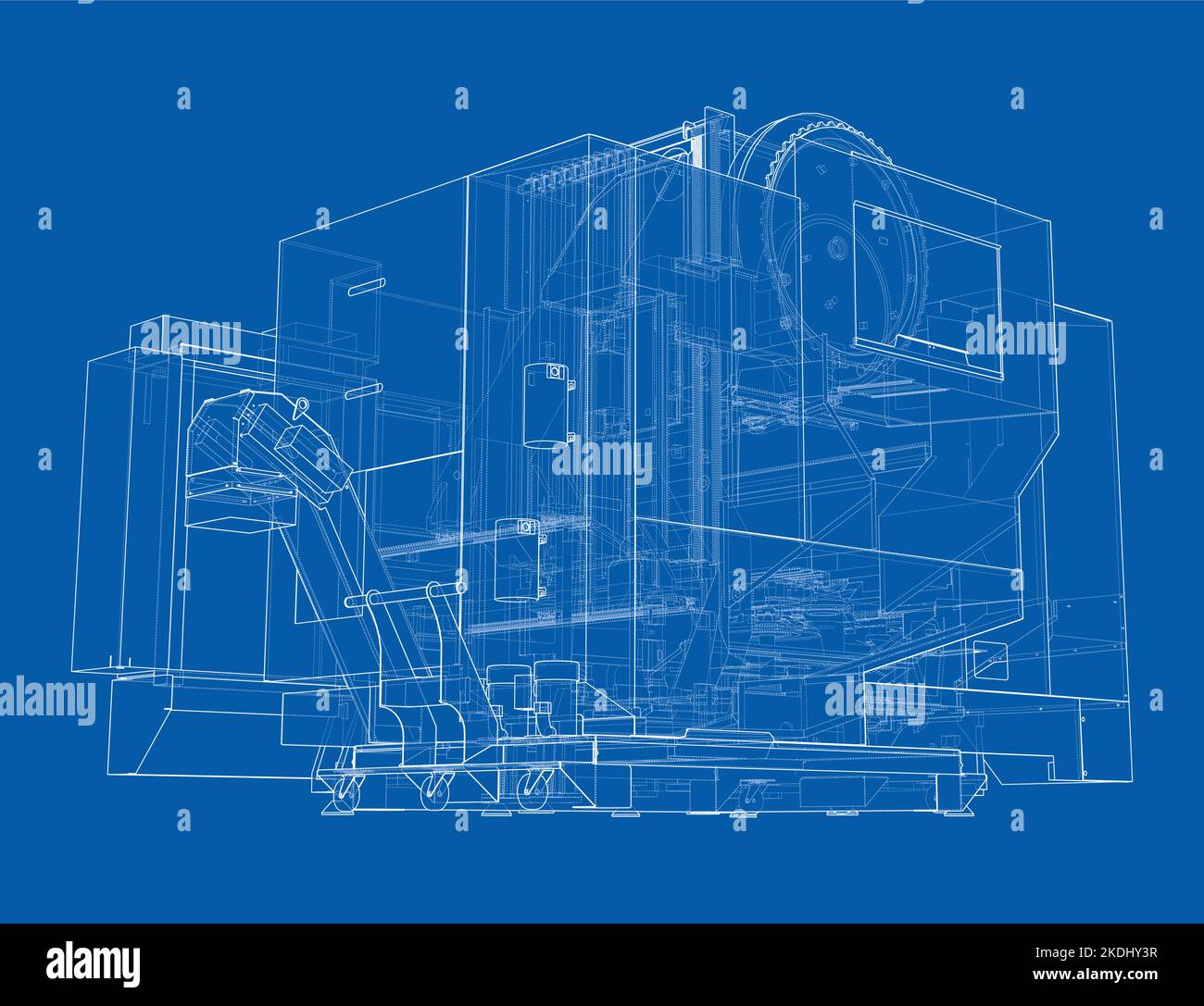 Metalworking CNC milling machine. Vector Stock Vector Image & Art - Alamy