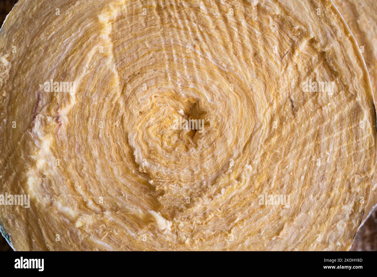 Close-up cut of glass wool roll. Background of building materials for ...