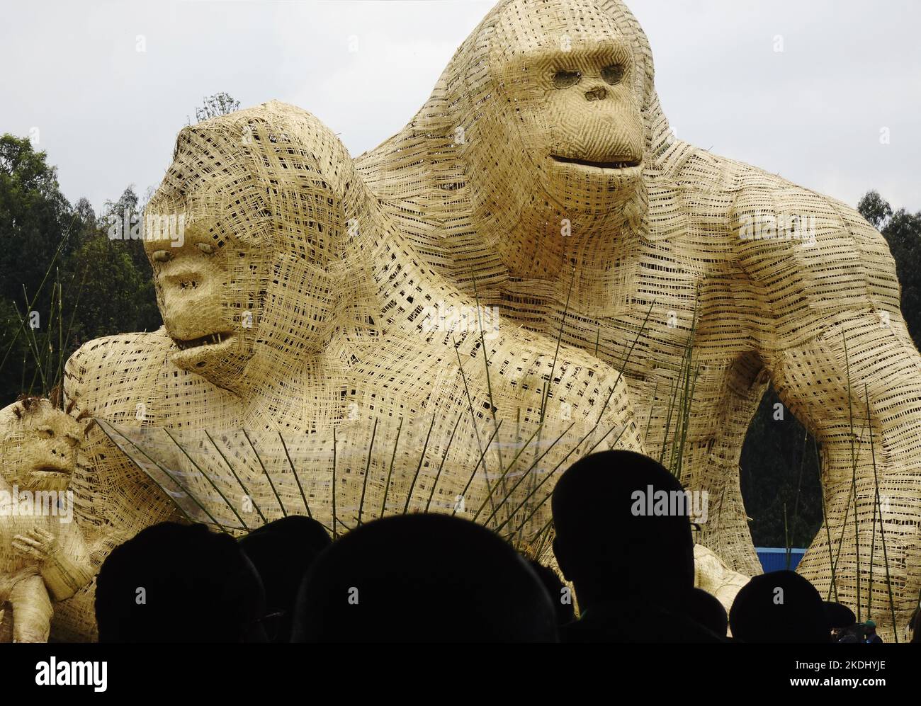 Kinigi, Rwanda 2nd September 2022 Effergies and statutes on the stage ...