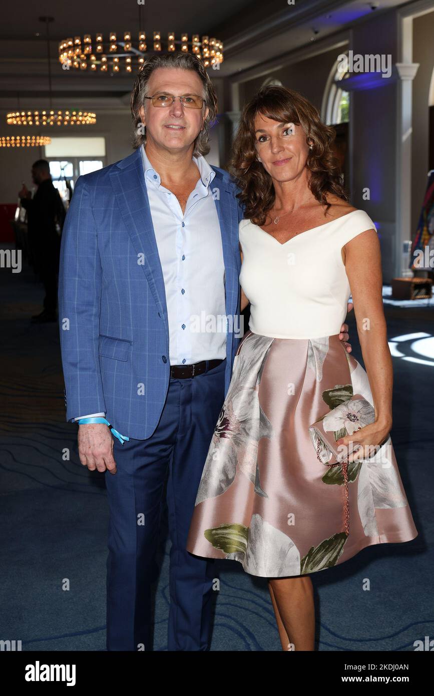 MIAMI, FLORIDA - NOVEMBER 06: Carlos Meló and Lara Restelli attend the ...