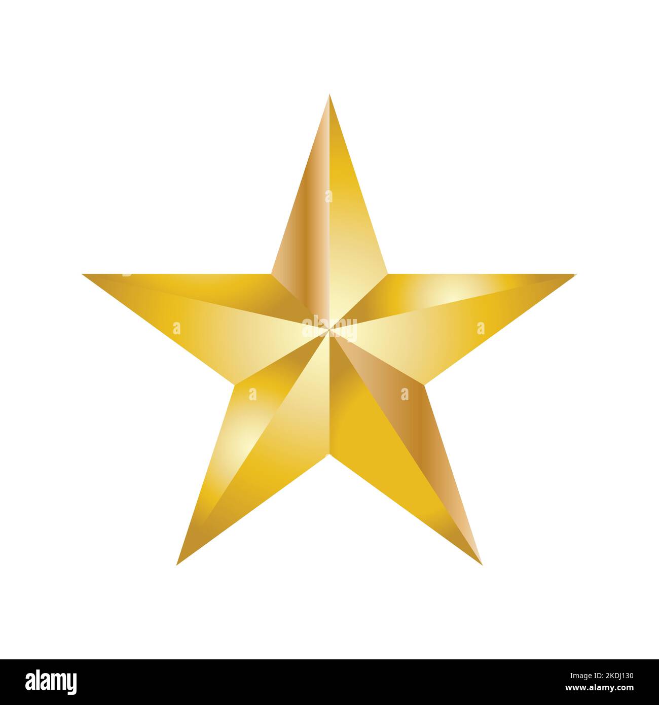 Golden christmas star isolated on white background. Realistic vector icon Stock Vector Image ...