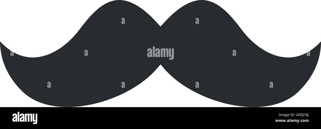 Black festive stylish mustache isolated on white background - Vector ...