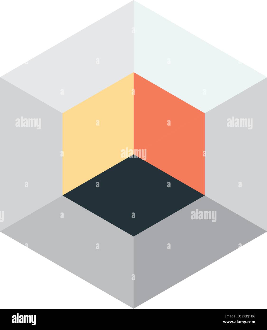 hexagon diagram illustration in minimal style isolated on background ...