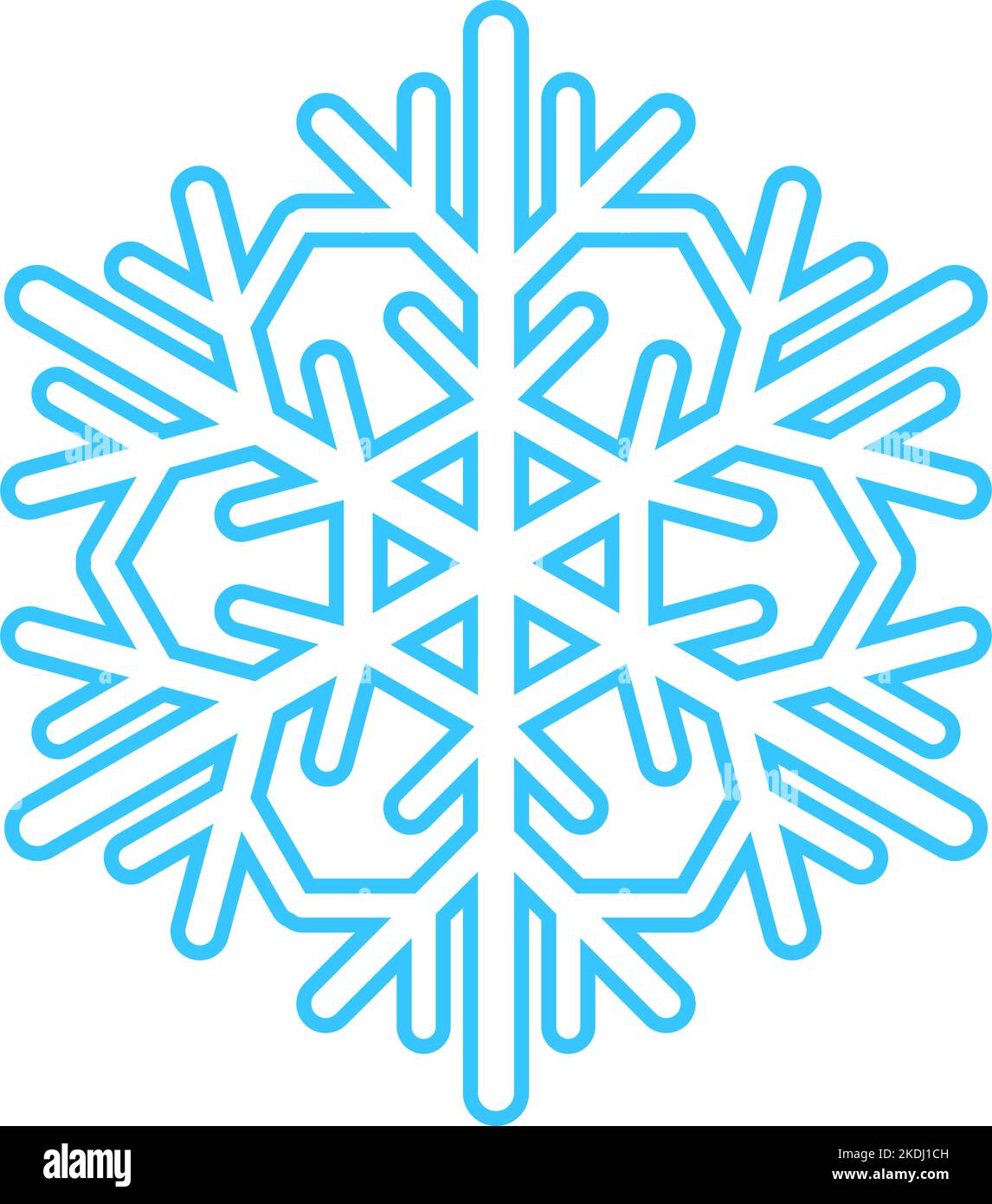 Simple snowflake made of blue lines. Festive decoration for New Year ...