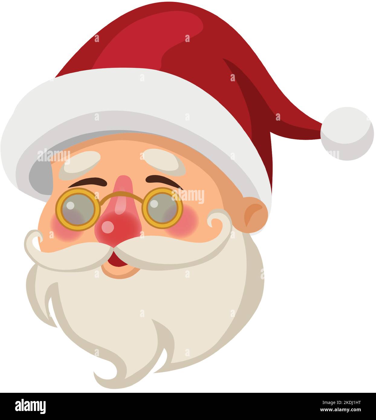 Santa Claus head on white background - Vector illustration Stock Vector ...