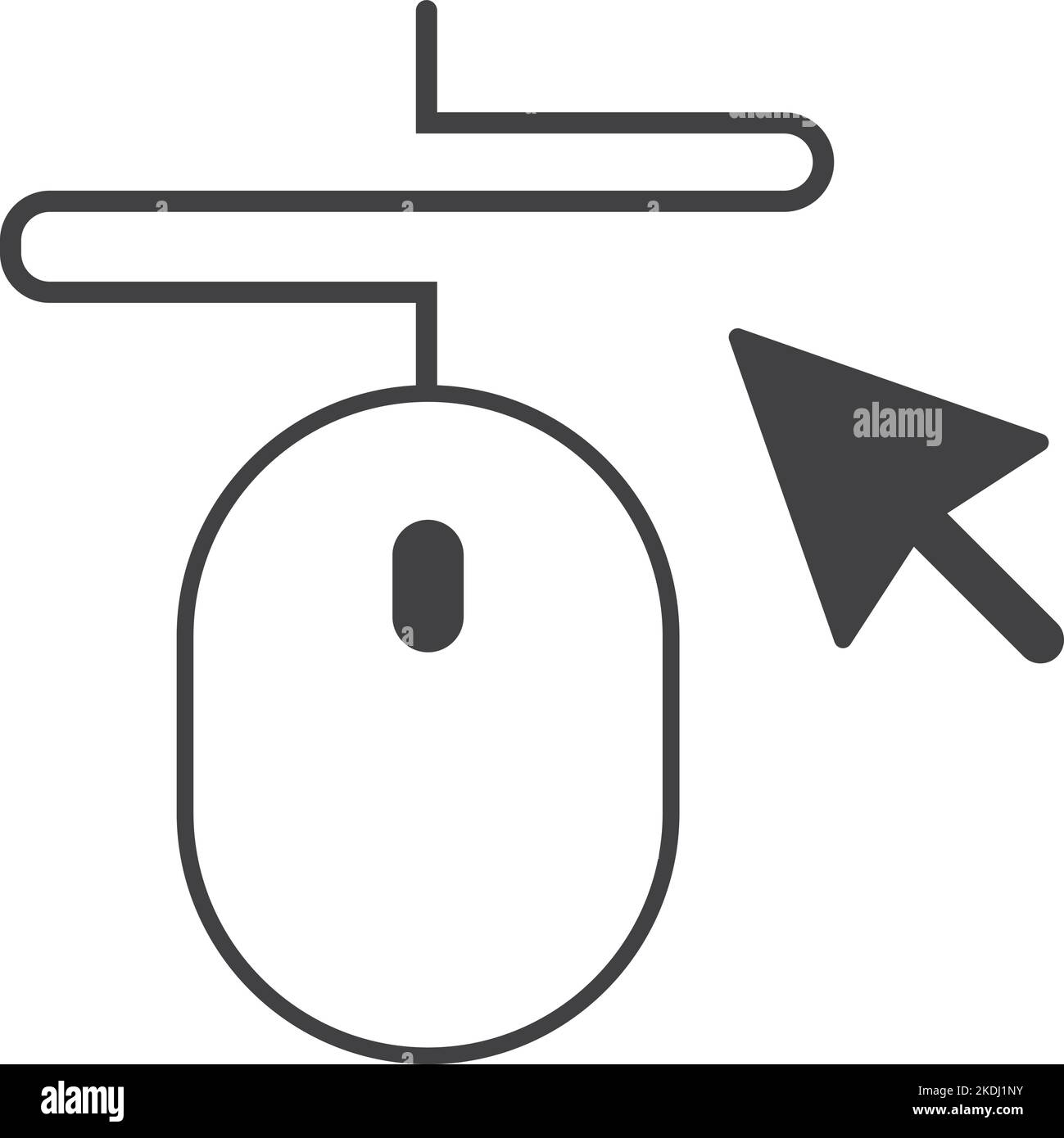 mouse and cursor illustration in minimal style isolated on background ...