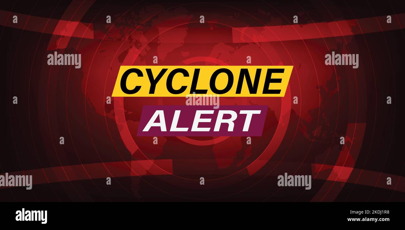 Cyclone Alert breaking news concept background, Cyclone news backdrop ...