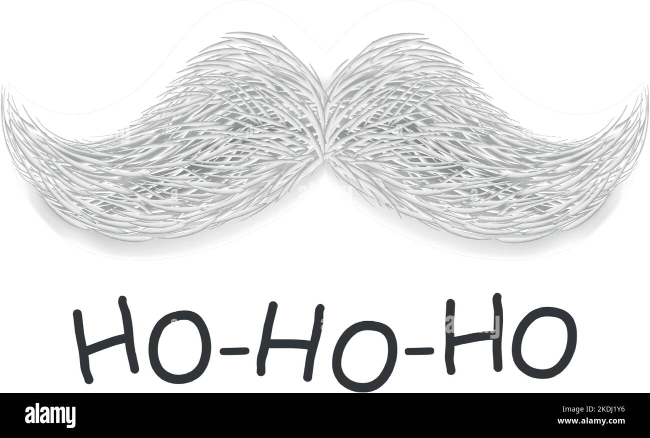 Realistic white gray mustache, element of Santa Claus, Christmas New ...