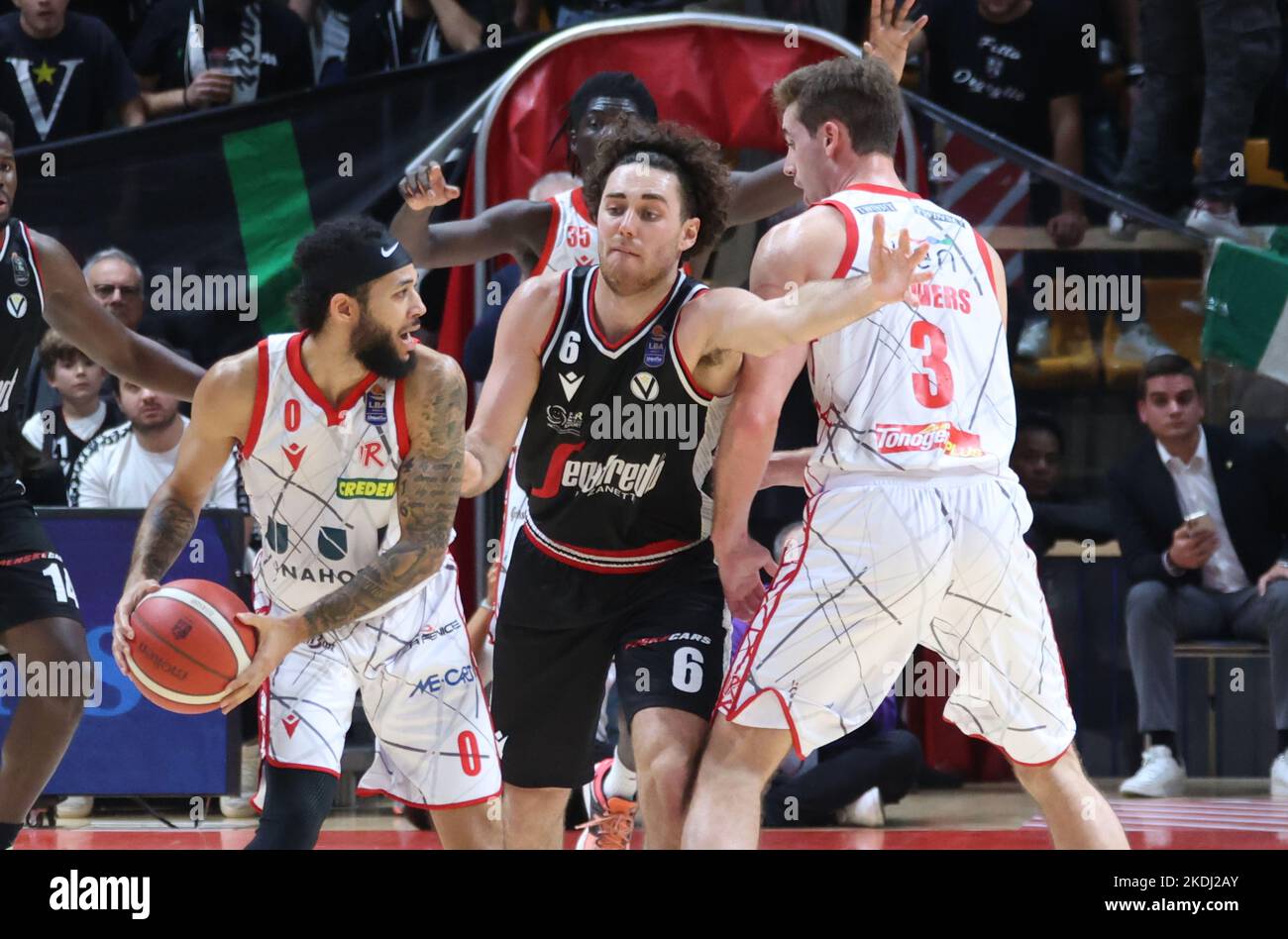 Bologna, Italy. 06th Nov, 2022. Alessandro Pajola (Segafredo Virtus Bologna) thwarted by Kassius ...
