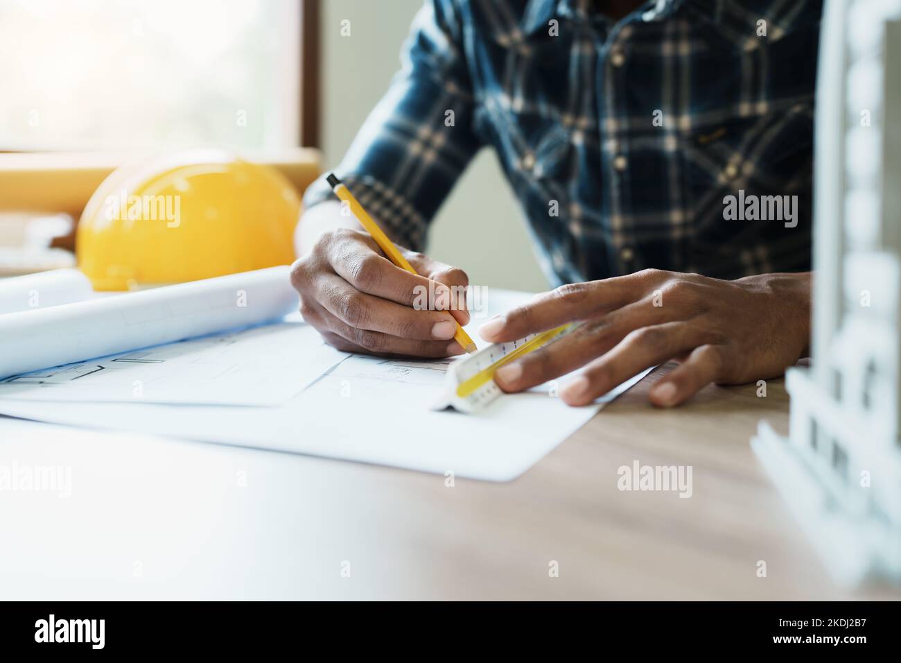 Engineers are designing house structures and architectural using ...