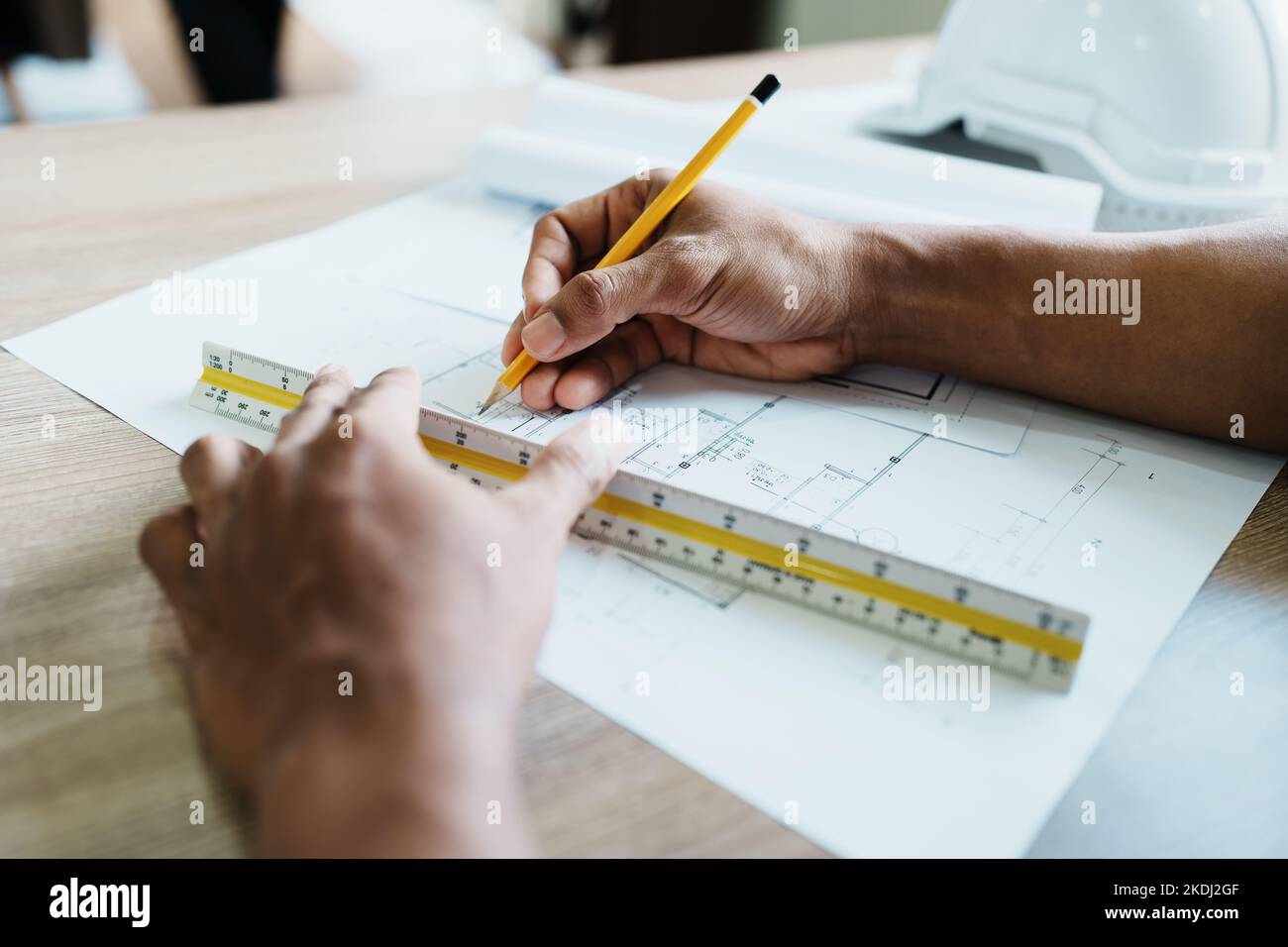 Engineers are designing house structures and architectural using ...