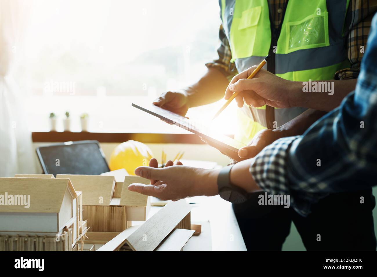 Engineers are consulting the team to design an architectural structure ...