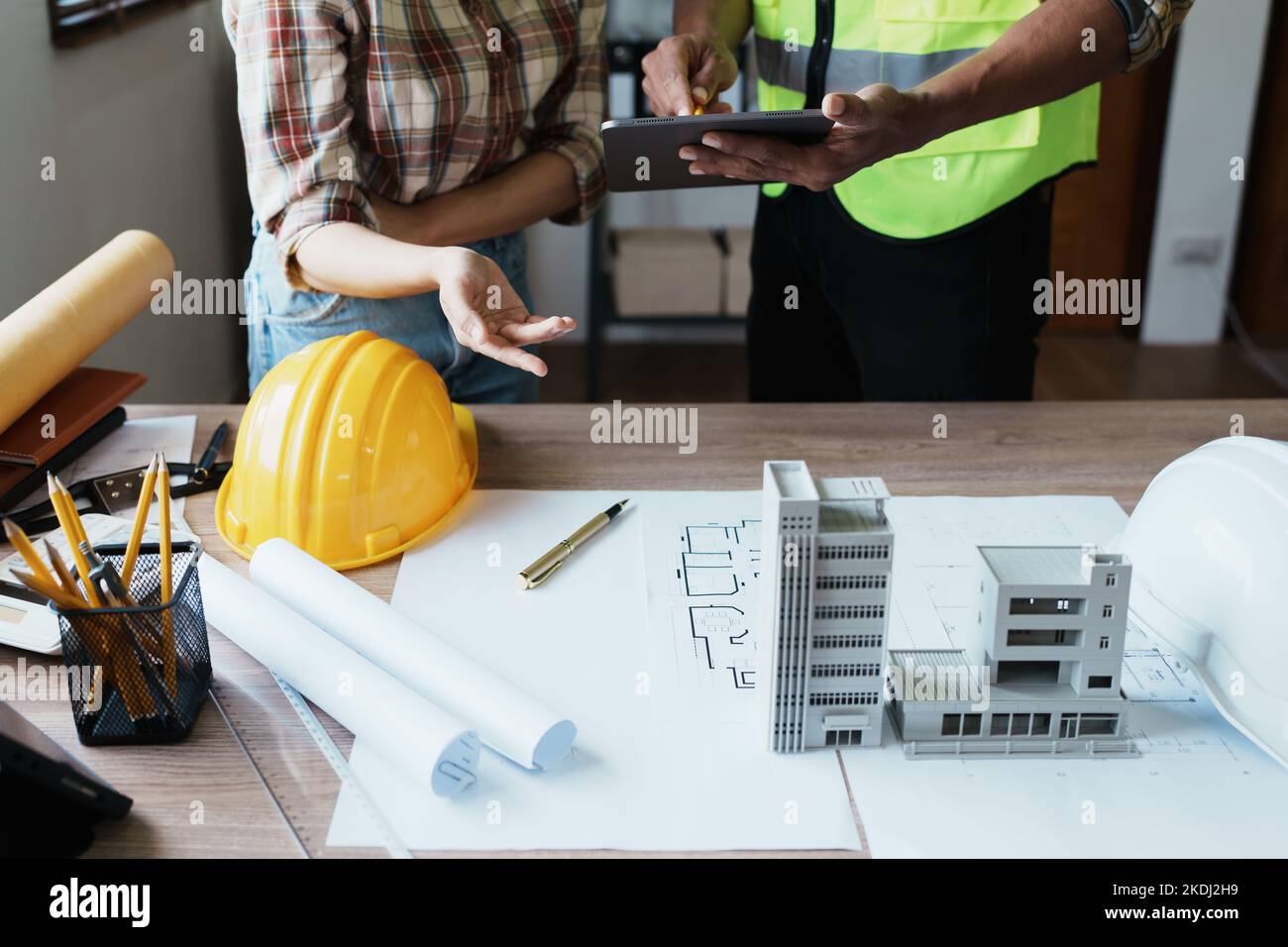 Engineers are consulting the team to design an architectural structure ...