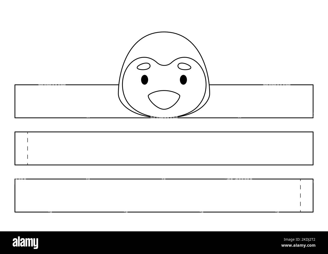 Printable penguin paper crown. Diy cut party ribbon template for ...
