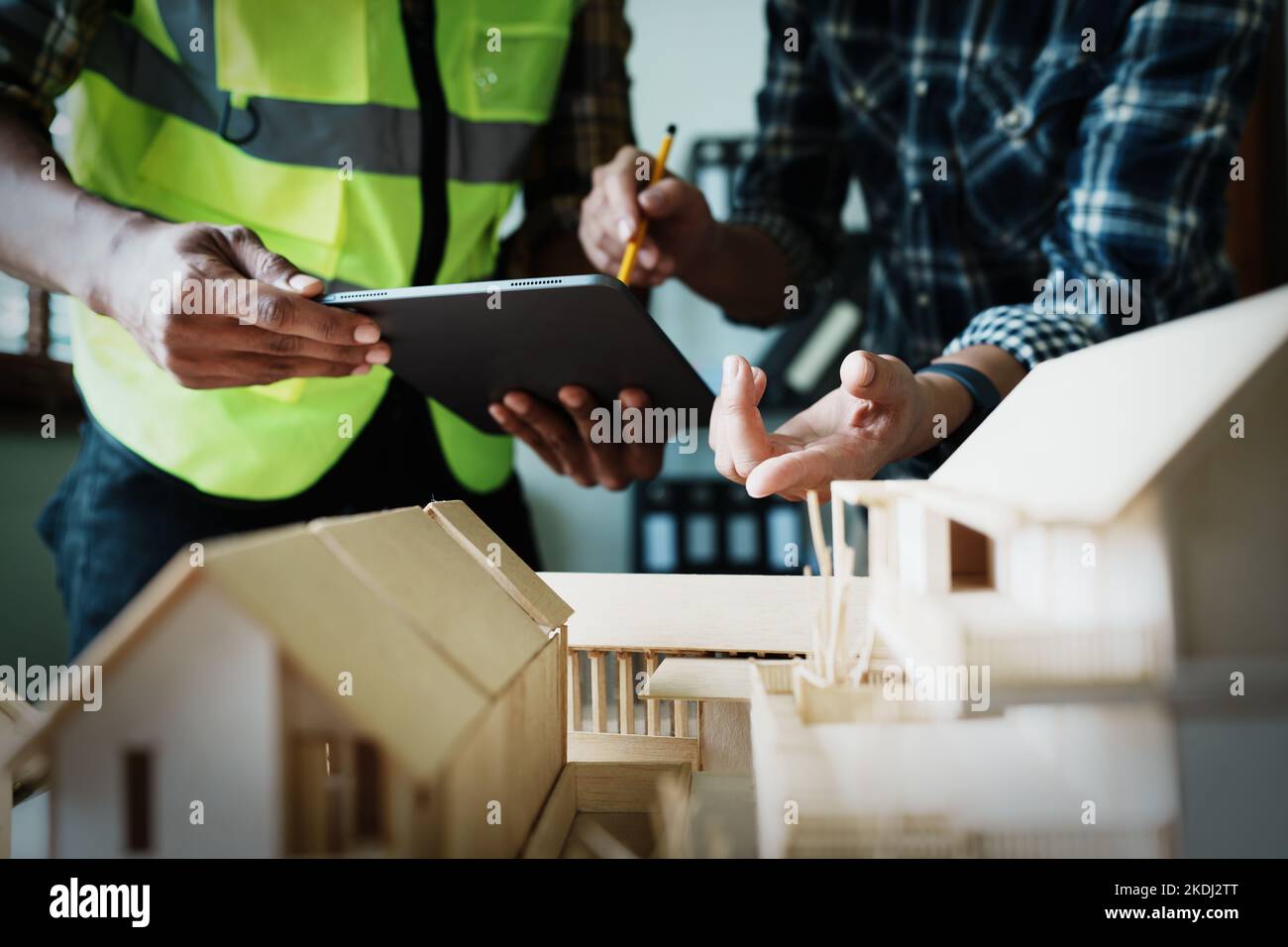 Engineers are consulting the team to design an architectural structure ...