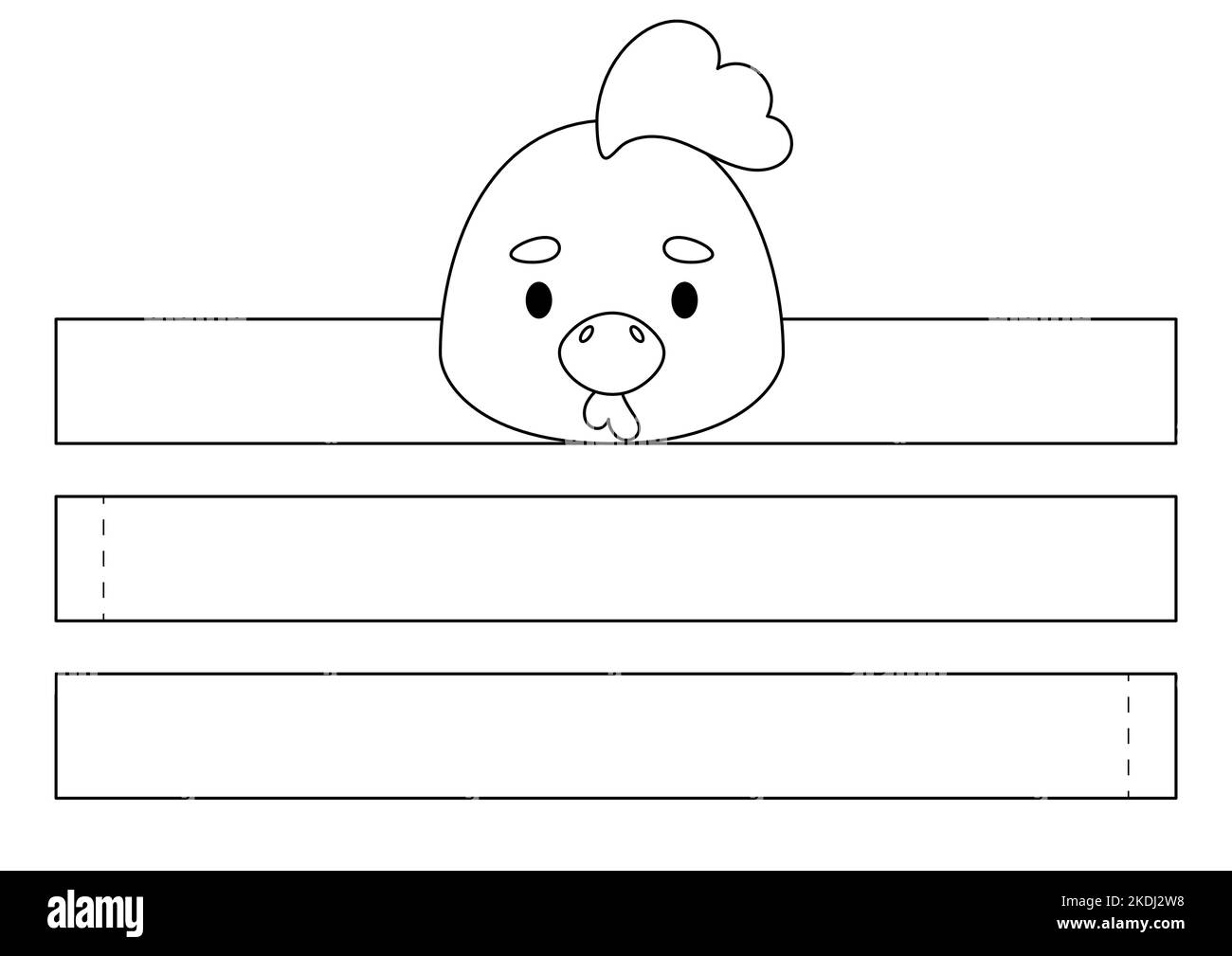 Printable hen paper crown. Diy cut party ribbon template for birthday ...