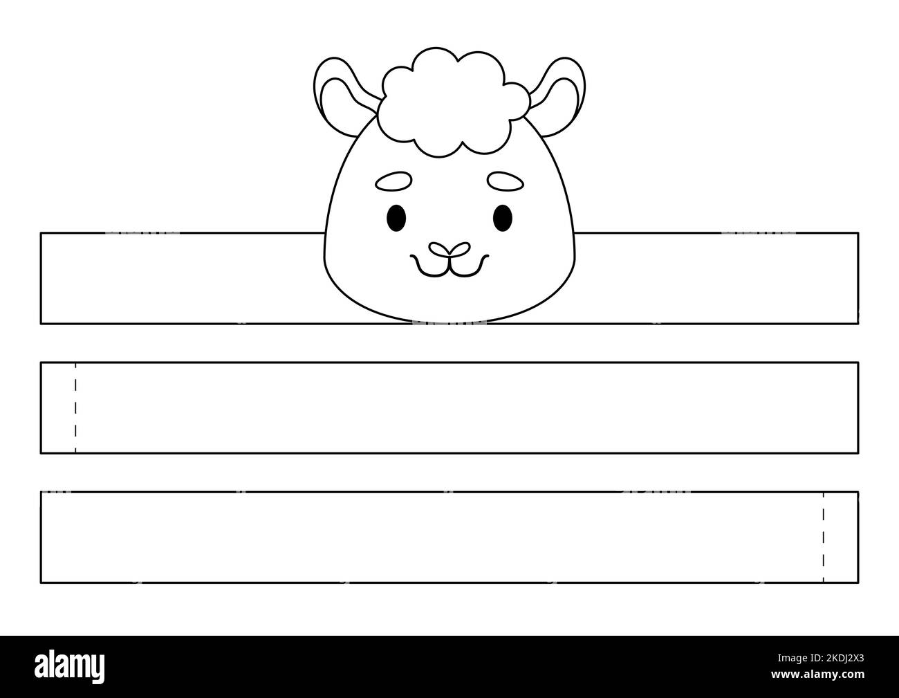 Printable alpaca paper crown. Diy cut party ribbon template for ...