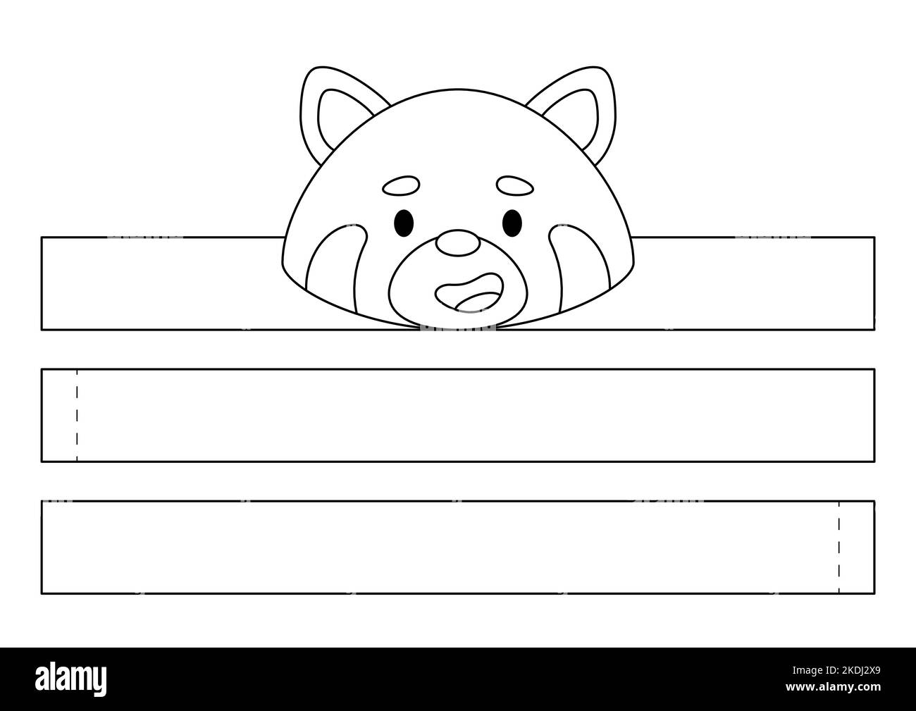 Printable red panda paper crown. Diy cut party ribbon template for ...