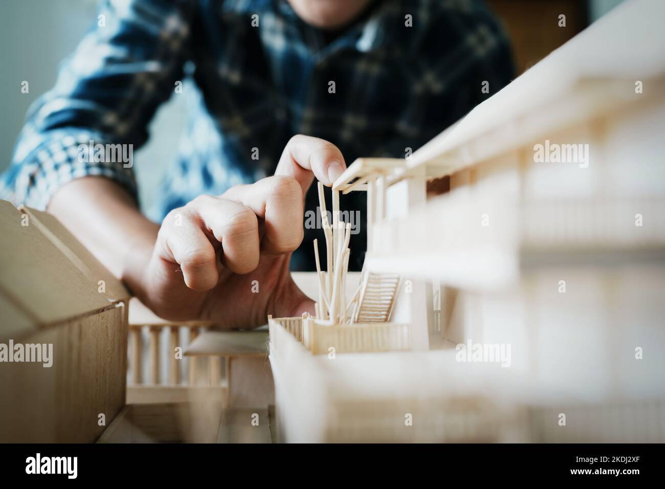 Engineers are designing house structures and architectural using ...