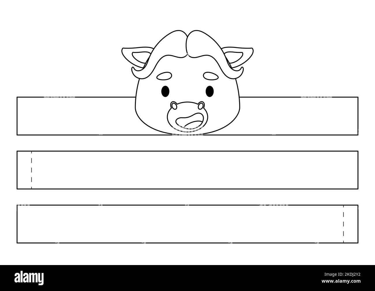 Printable musk ox paper crown. Diy cut party ribbon template for ...