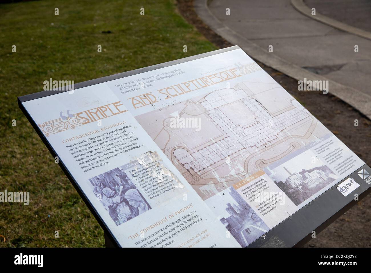 Edinburgh information sign outside St Andrews House, government ...