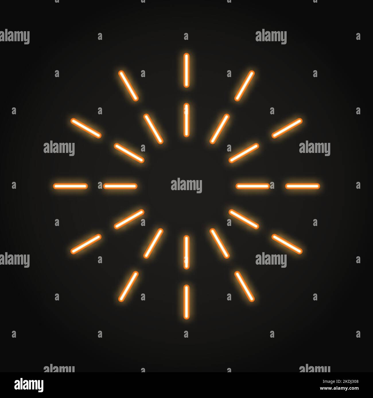 Neon shining frame with circular lines in line style. Round glowing ...