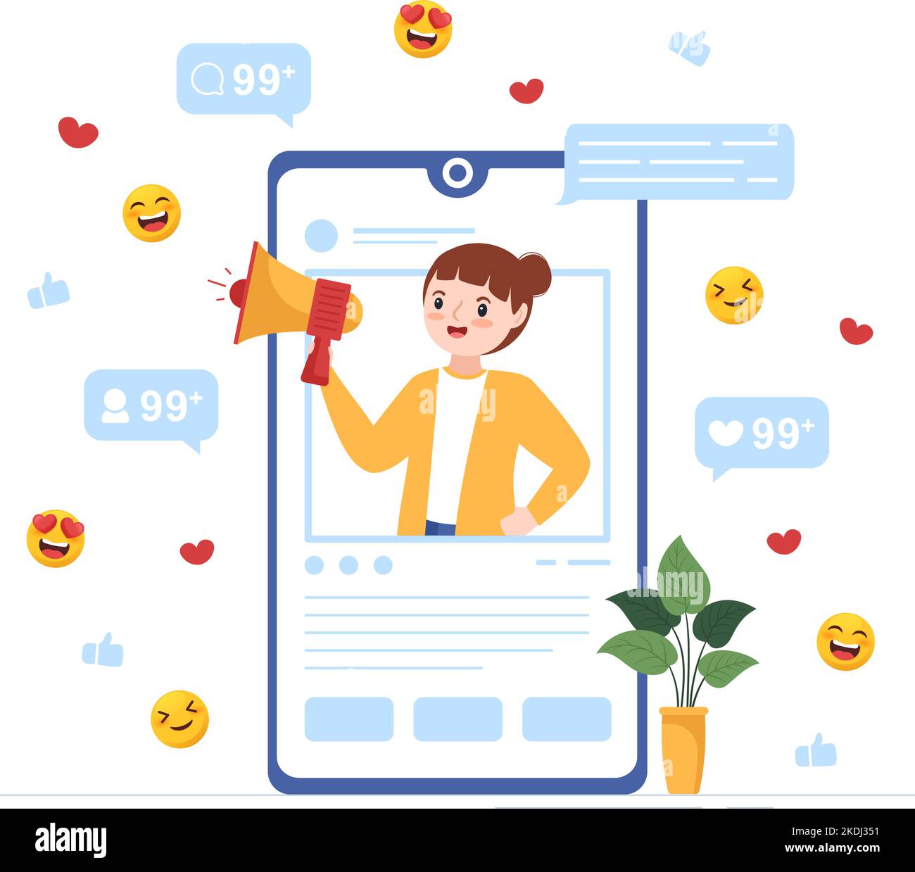 Celebrity Influencer with Posts on Internet for Advertising Marketing ...