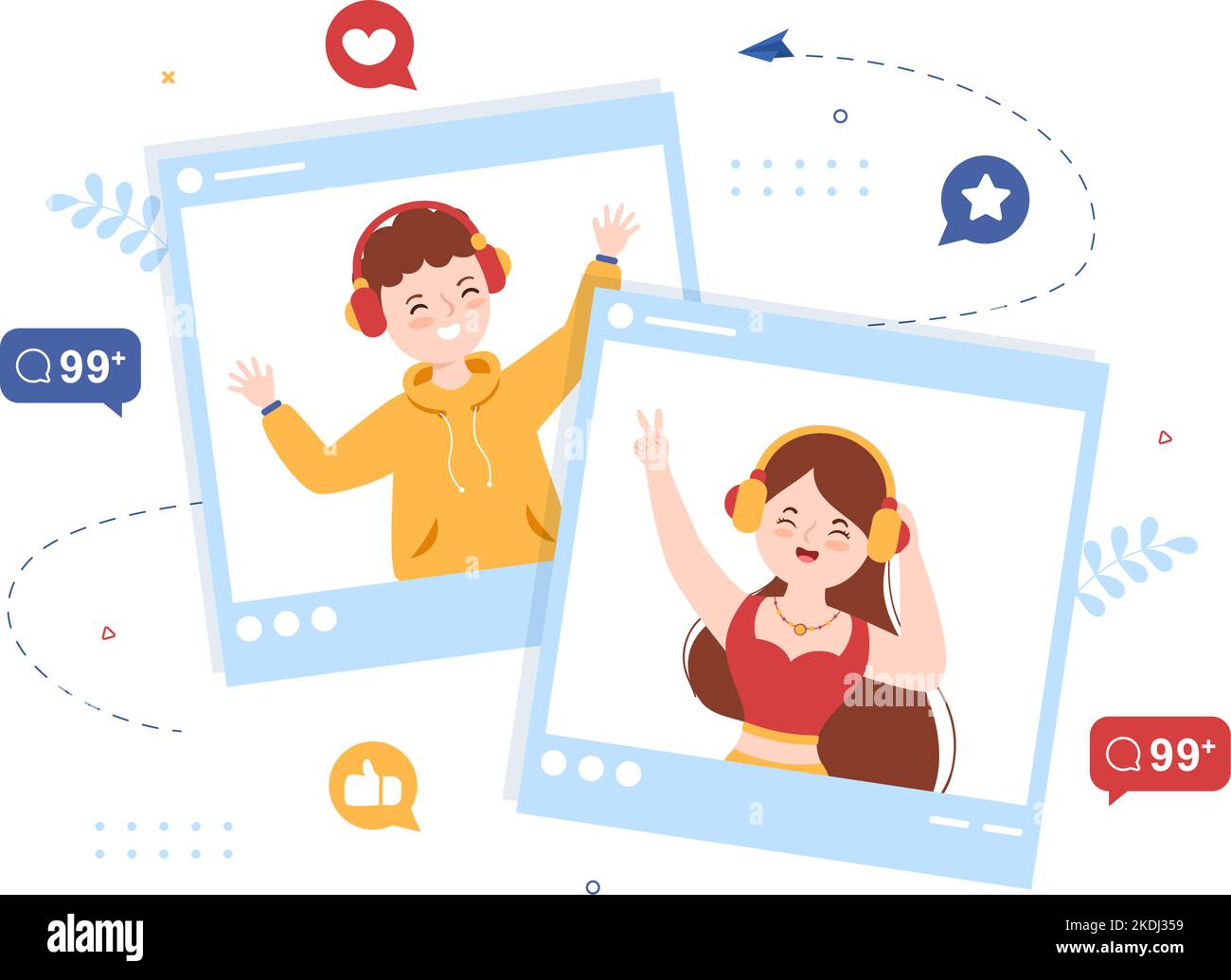 Celebrity Influencer with Posts on Internet for Advertising Marketing ...