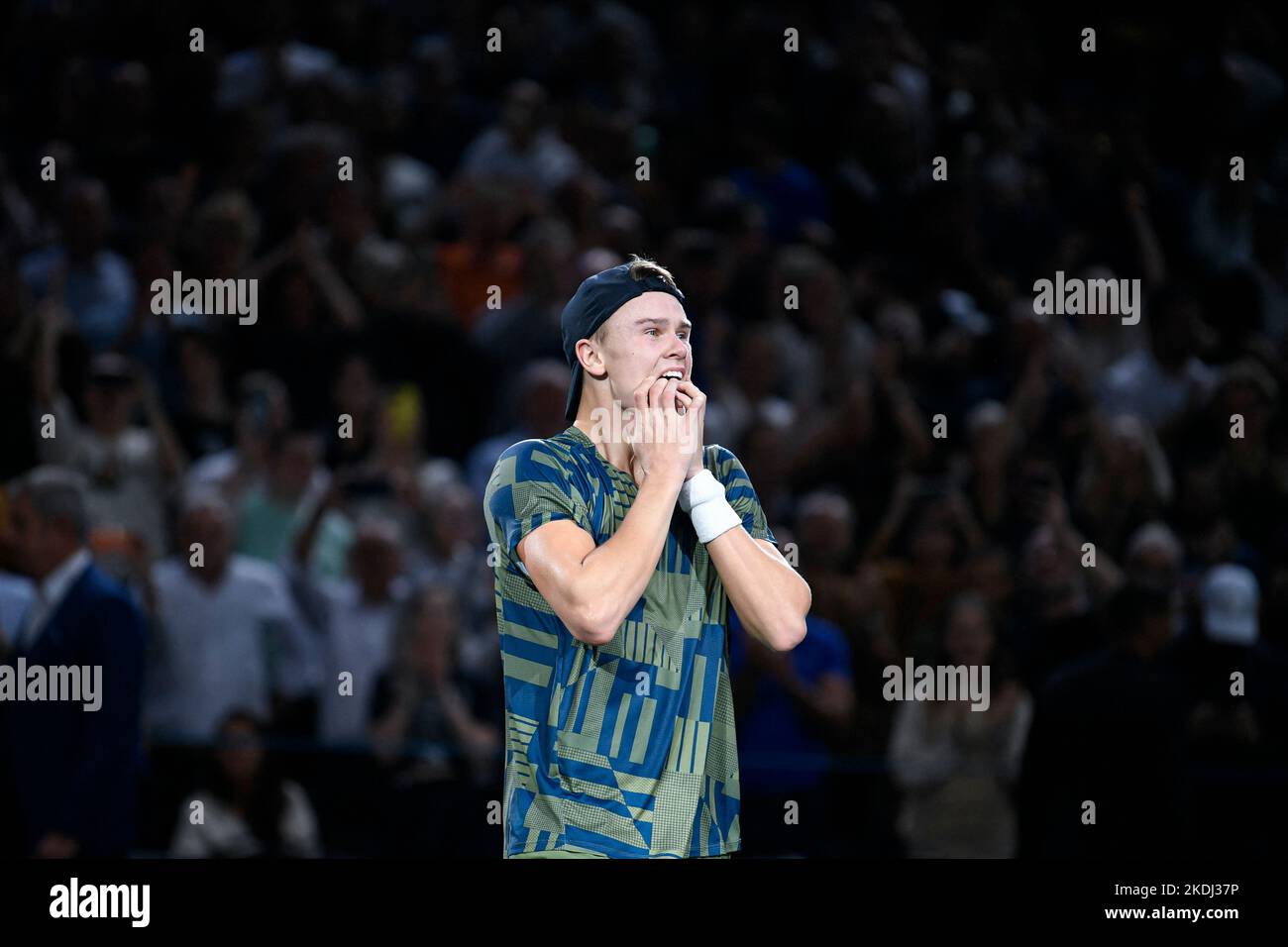 Holger Rune of Denmark wins over Novak Djokovic during the final of the ...
