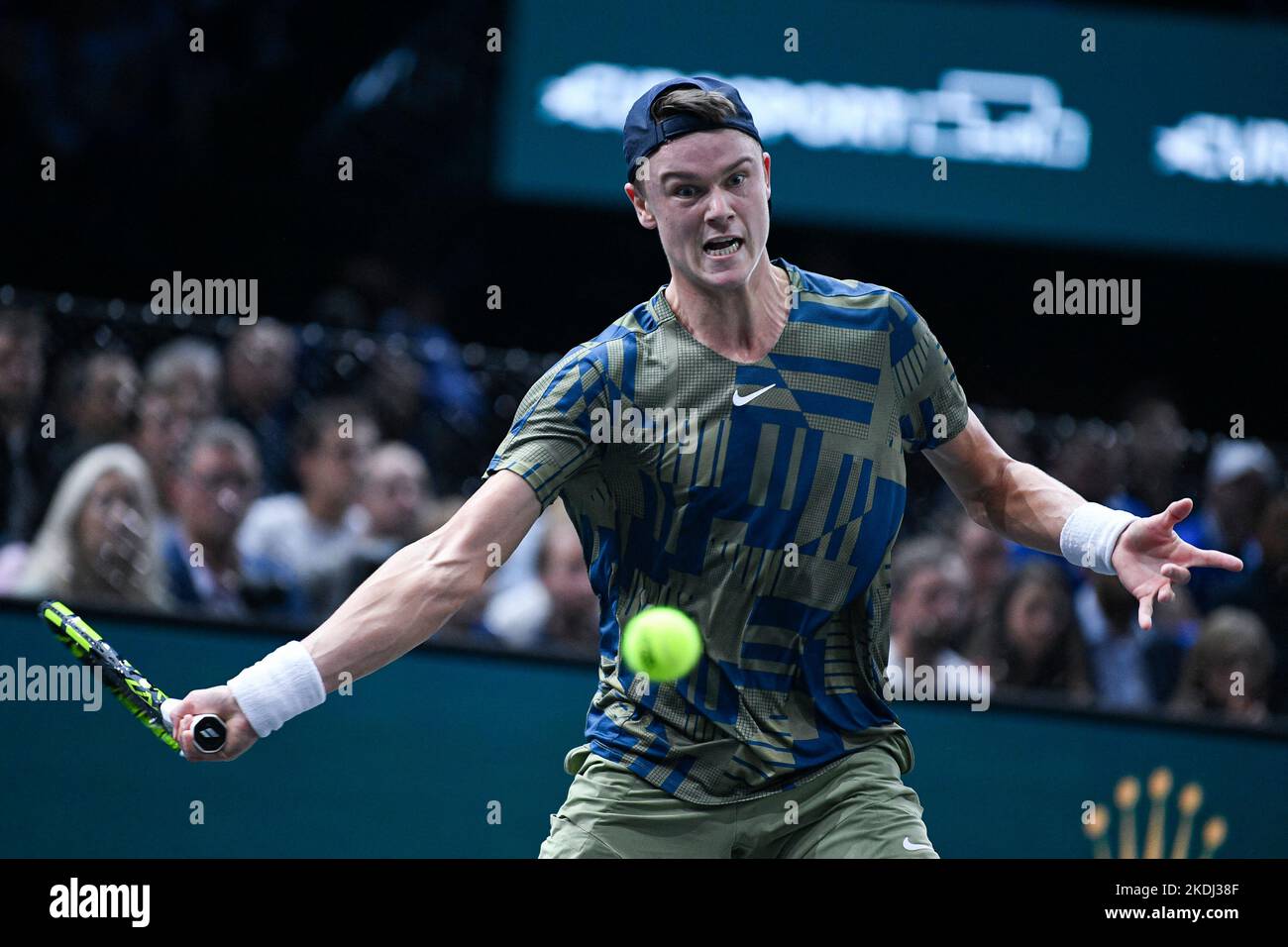 Holger Rune of Denmark during the Rolex Paris Masters, ATP Masters 1000 tennis tournament, on ...