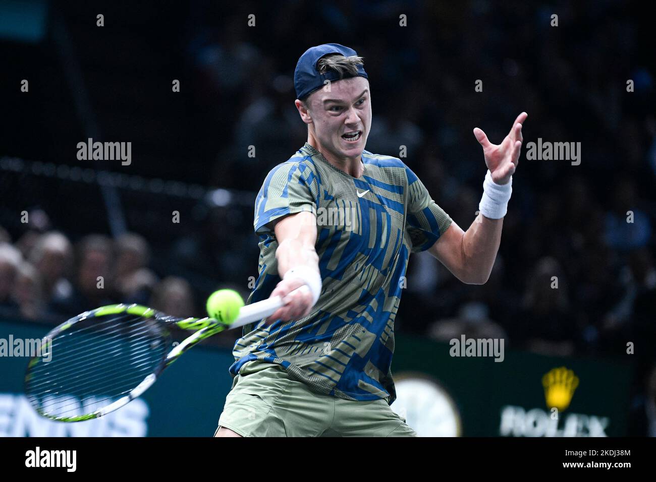 Holger Rune of Denmark during the Rolex Paris Masters, ATP Masters 1000 tennis tournament, on ...