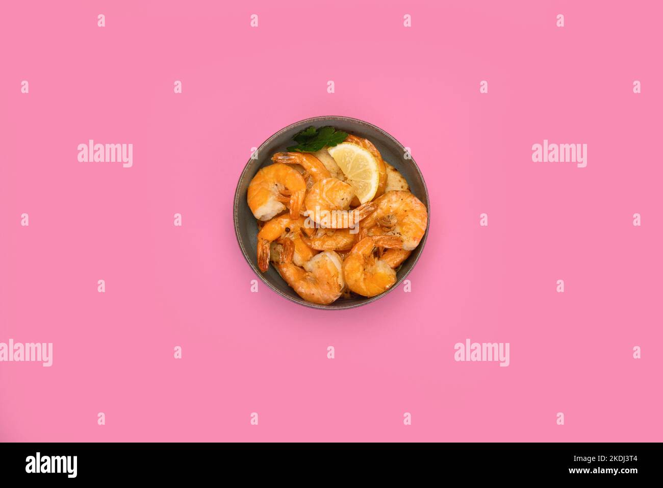 Shrimps on color background. Traditional food. Creative photo concept ...