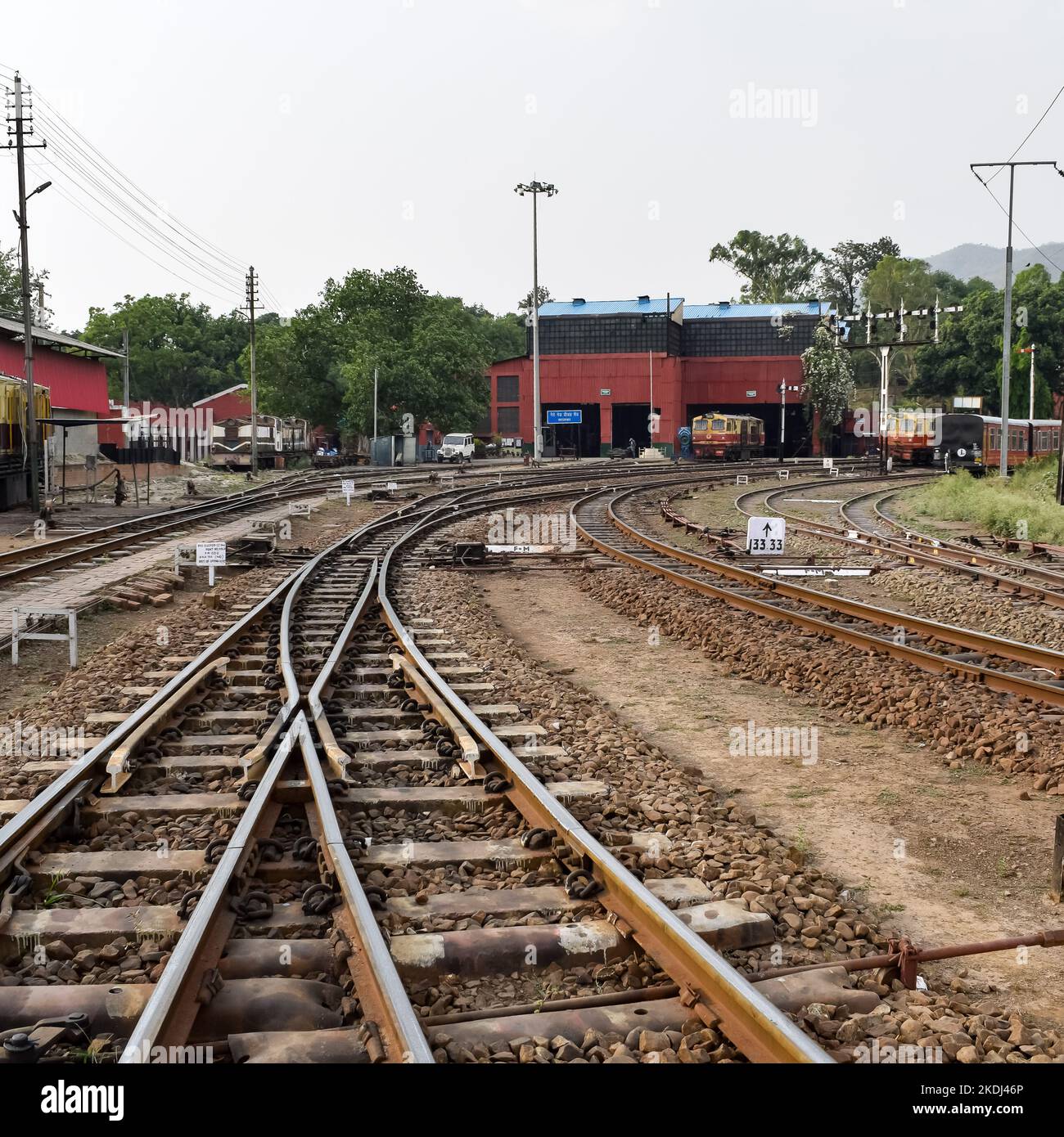 View of Toy train Railway Tracks from the middle during daytime near ...