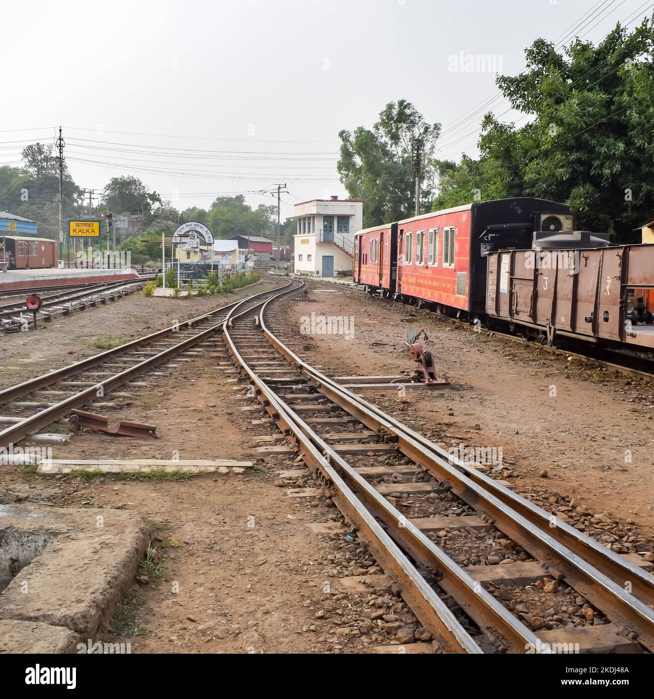 View of Toy train Railway Tracks from the middle during daytime near ...