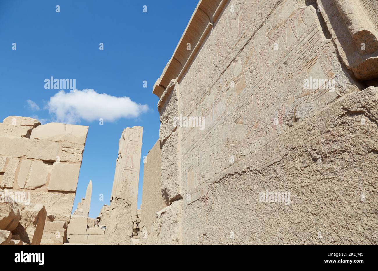 Granite Papyrus Columns Outside of Karnak's Holy of Holies Stock Photo ...