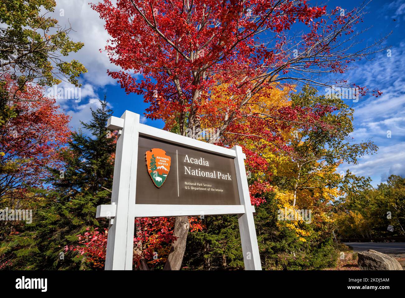 Acadia national park sign hi-res stock photography and images - Alamy