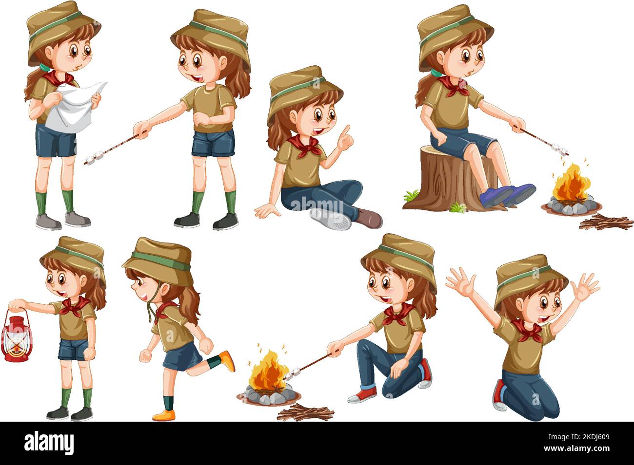 Set of different scout kids illustration Stock Vector Image & Art - Alamy