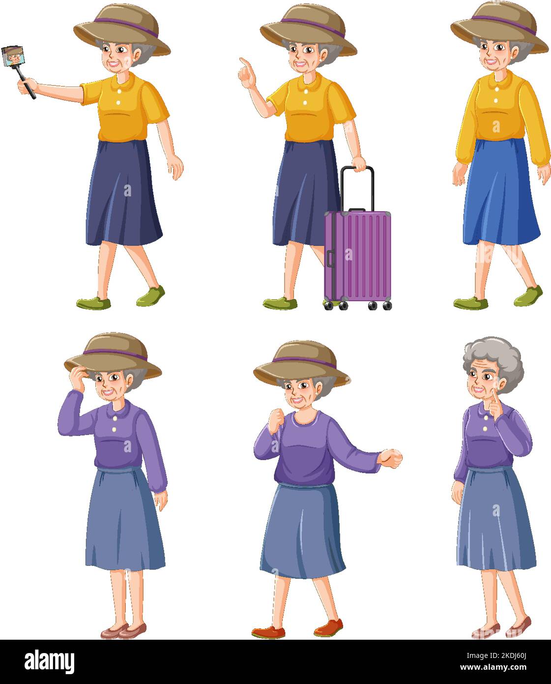 Collection of elderly people characters illustration Stock Vector Image ...