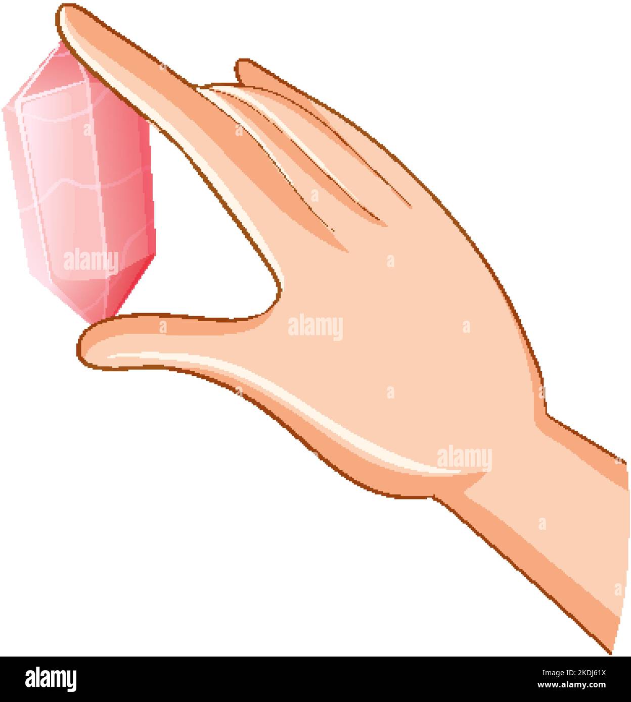 Hand holding rose quartz isolated illustration Stock Vector Image & Art ...