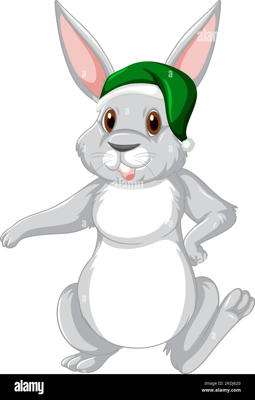 Cute grey rabbit cartoon character illustration Stock Vector Image ...