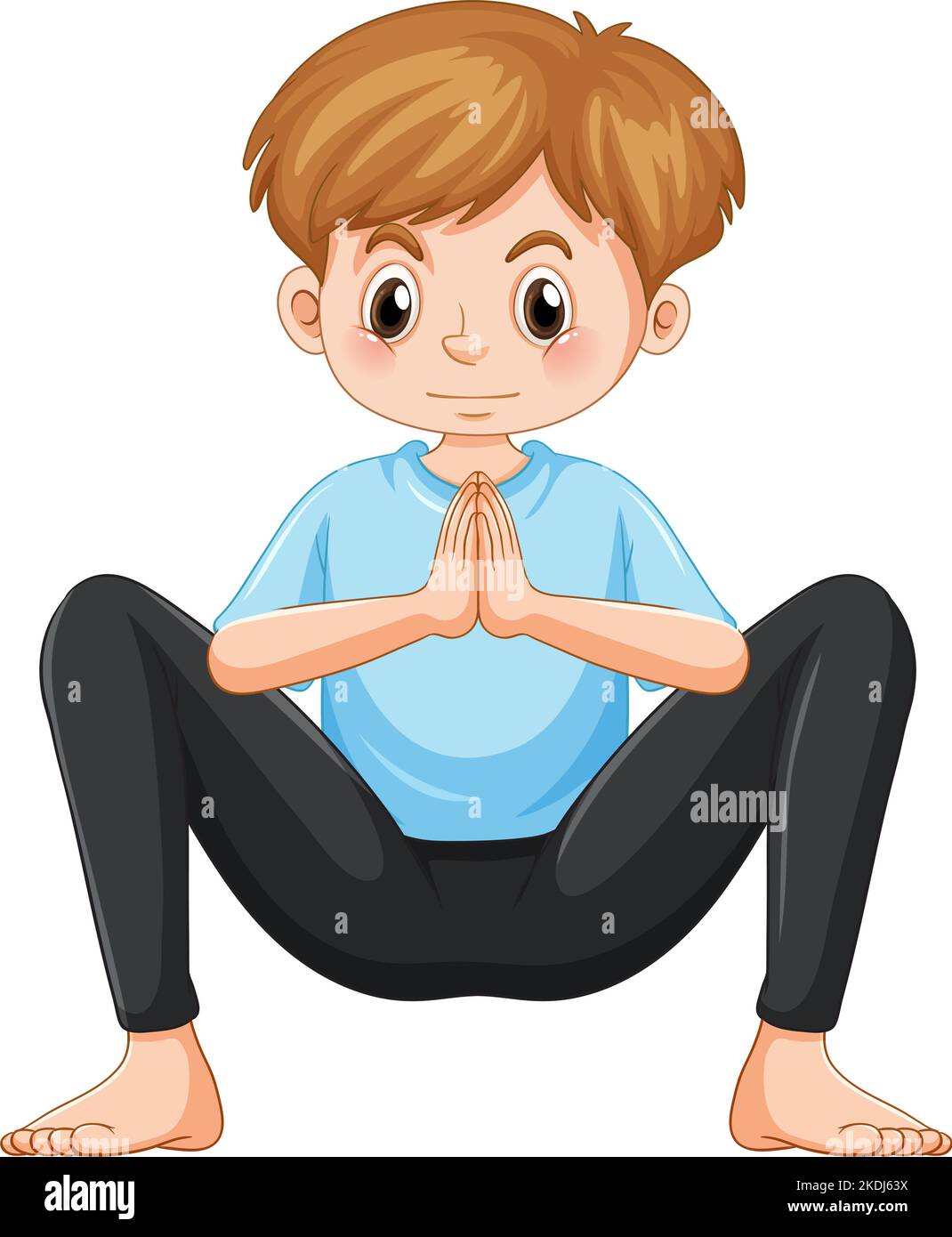 Yoga squat pose cartoon character illustration Stock Vector Image & Art ...