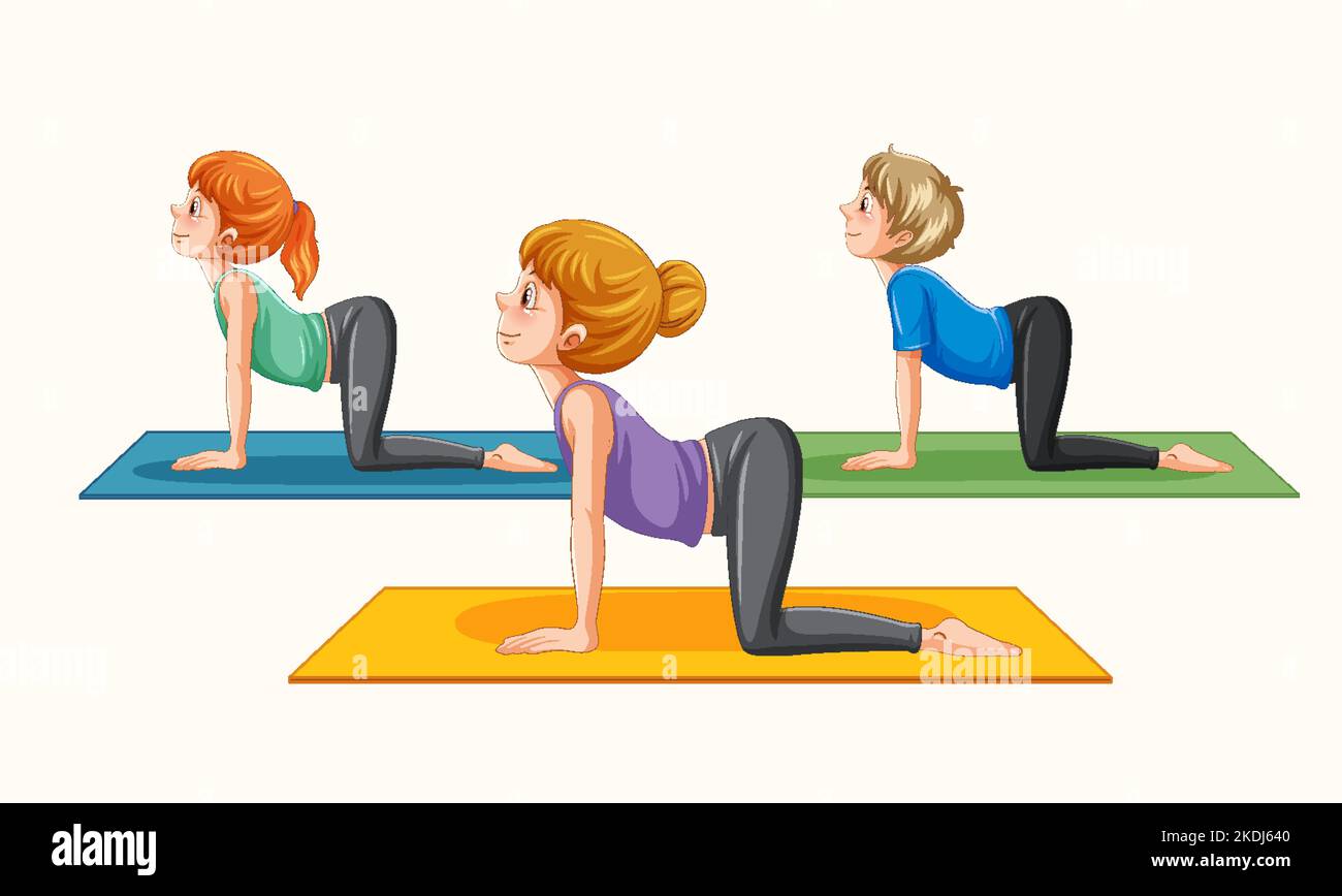 Group of people practicing yoga illustration Stock Vector Image & Art ...