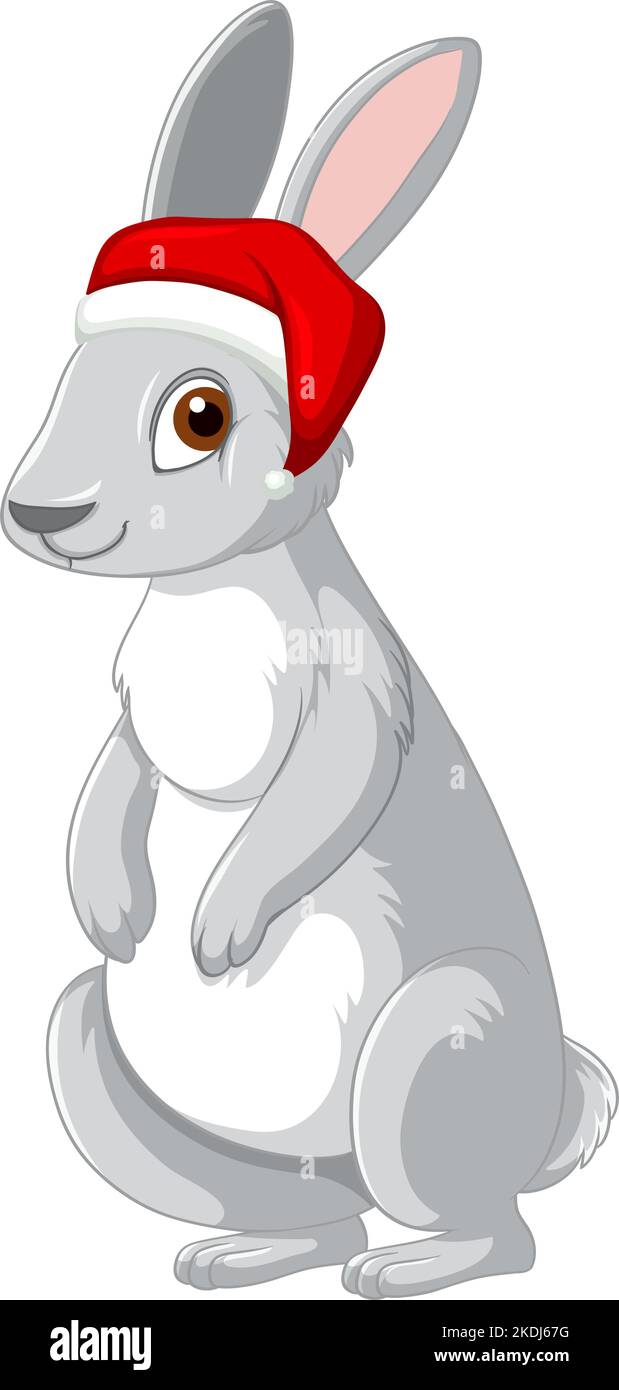 Cute grey rabbit cartoon character illustration Stock Vector Image ...