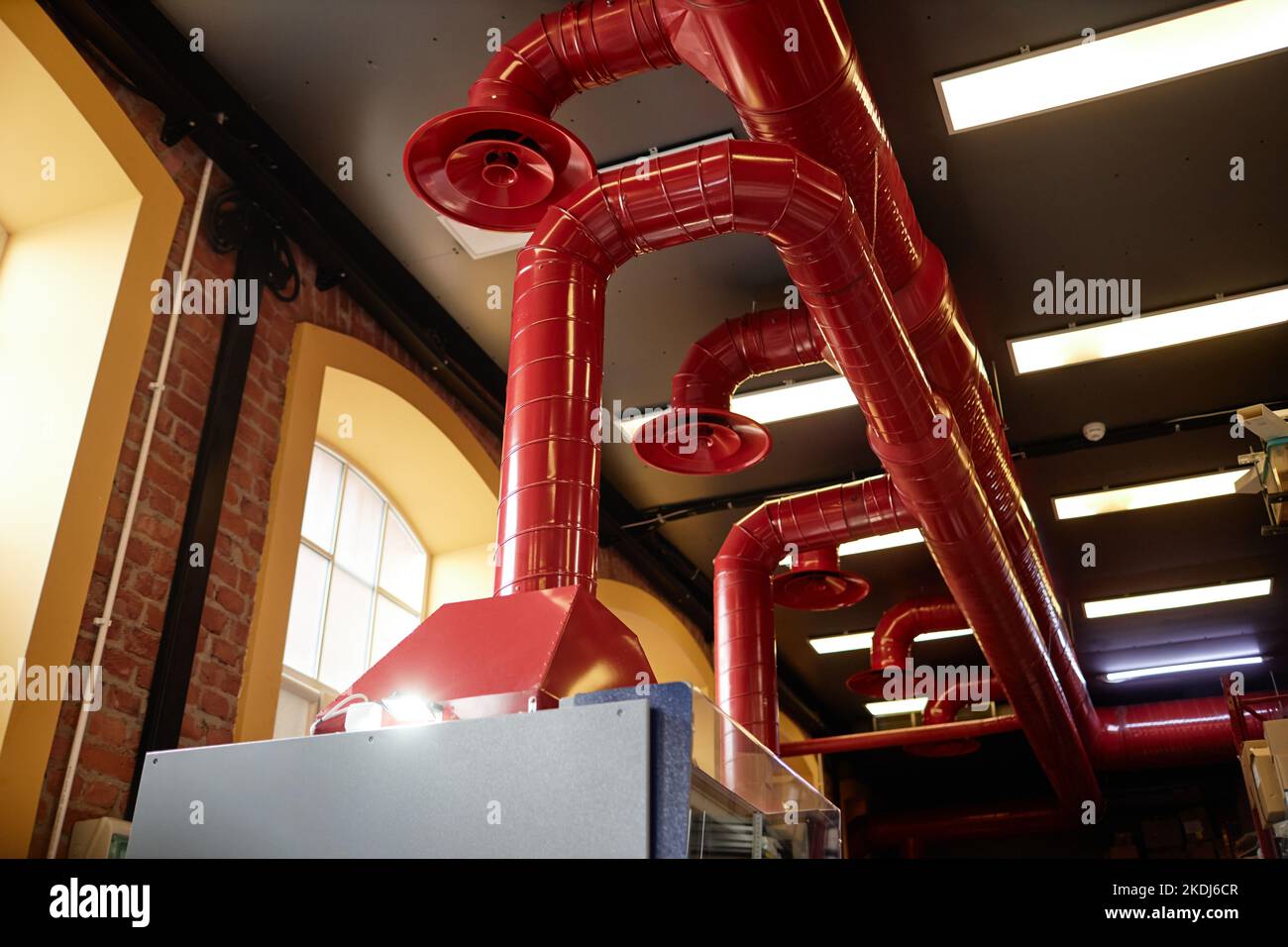 Background image of ventilation system in industrial workshop with ...