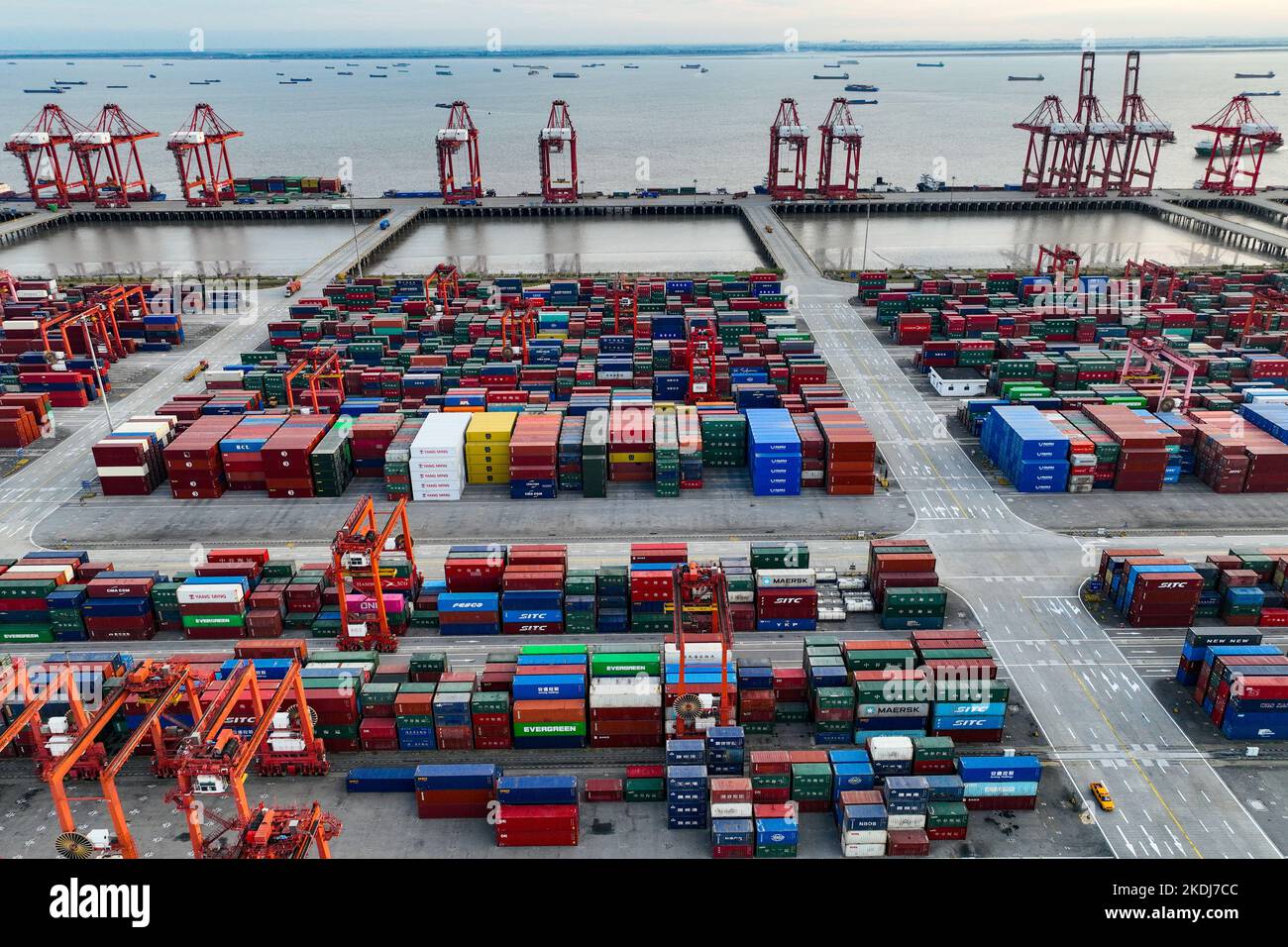 SUZHOU, CHINA - NOVEMBER 5, 2022 - An aerial photo shows the busy and ...