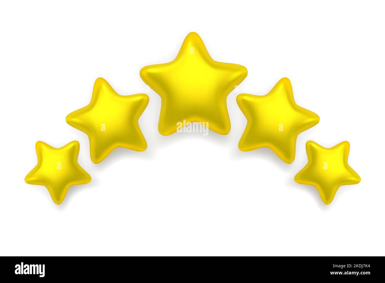 five realistic shiny lucky stars isolated on white background Stock ...