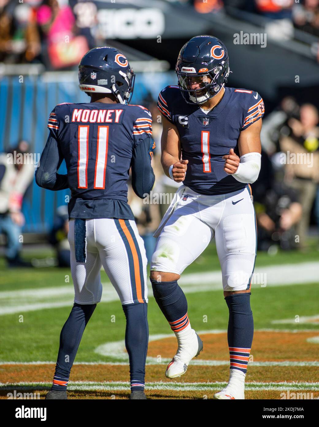 Justin fields bears celebrates hi-res stock photography and images - Alamy