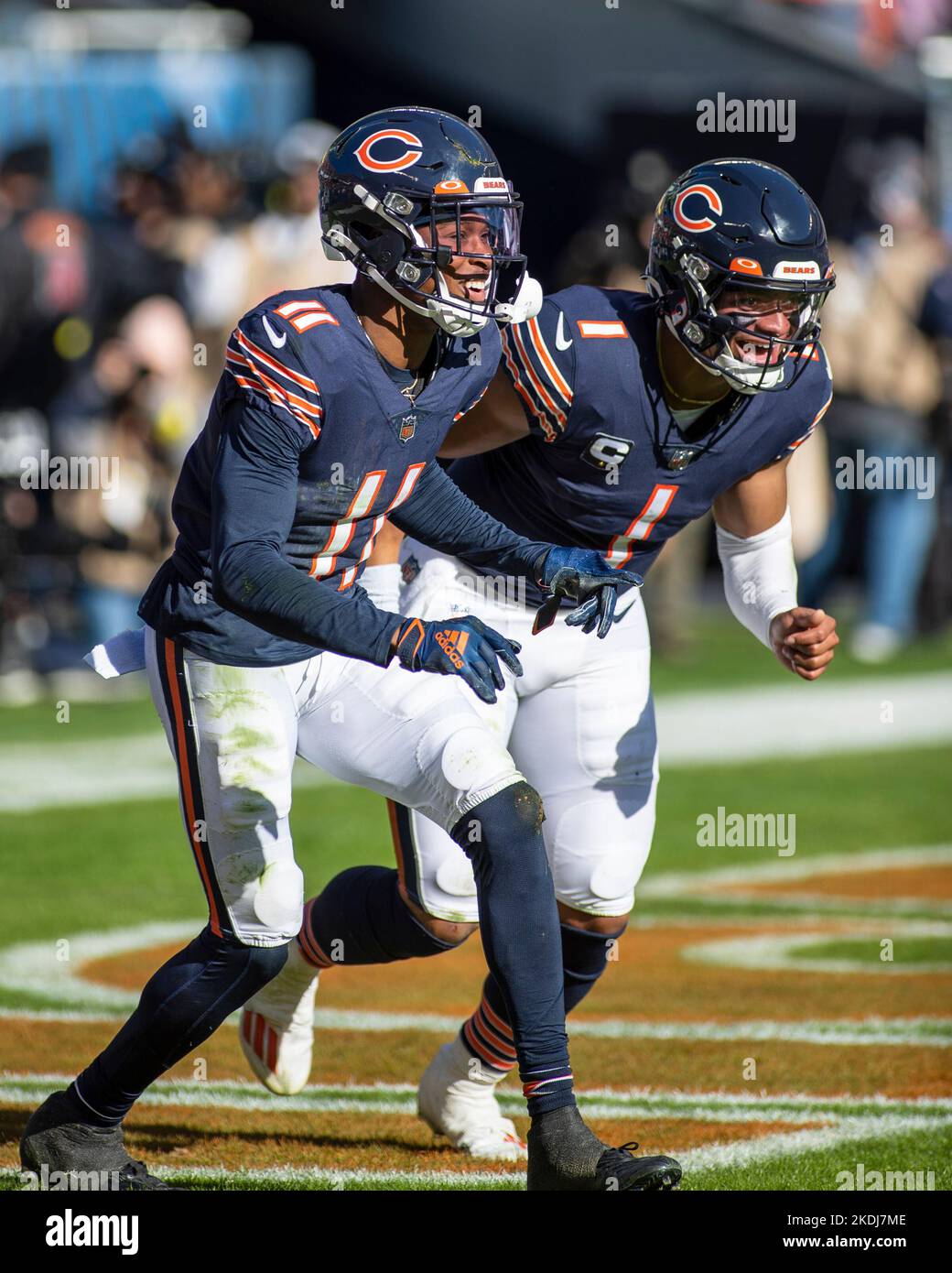 Justin fields bears celebrates hi-res stock photography and images - Alamy