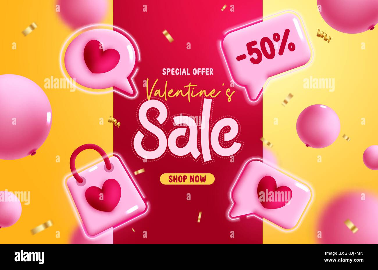 Valentine's day sale vector banner design. Valentine's special offer ...