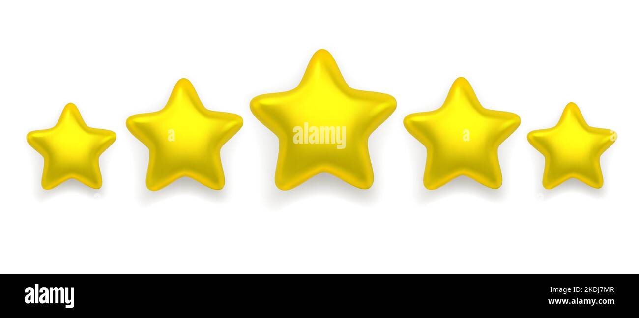 five realistic shiny lucky stars isolated on white background Stock Vector Image & Art - Alamy
